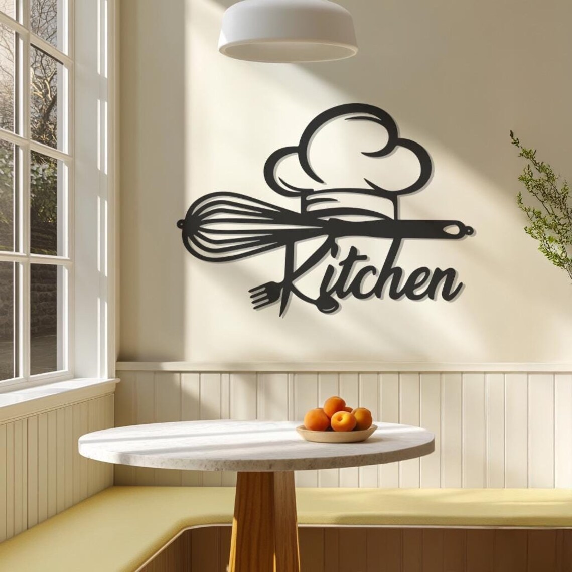 Modern Metal Kitchen Wall Art: Chef's Hat & Whisk Decor - Etsy