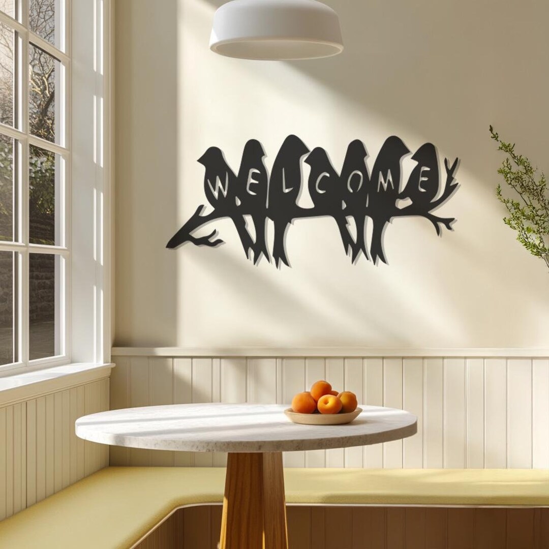 Modern Metal Welcome Wall Art, Welcome Wall Decor, Welcoming Guests ...