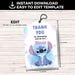 Stitch Party Favor Tags, Customizable Stitch Theme Thank You Tag, Kids ...