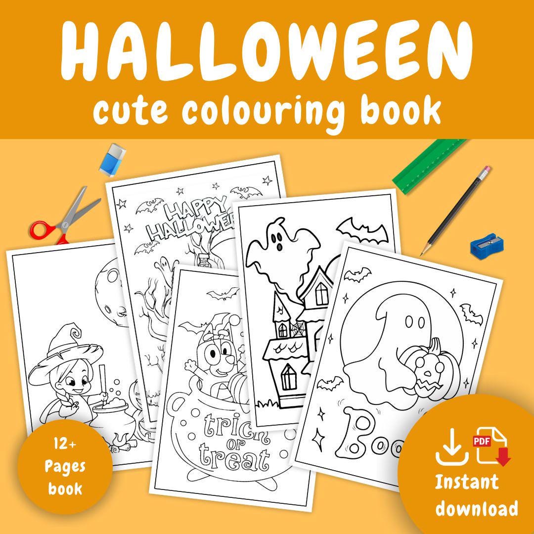 Spooky Hygge Coloring Pages 12+ Cute & Cozy Halloween Pages Coloring ...
