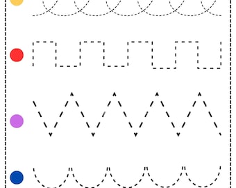 10 Preschool Line Tracing Worksheets Bundle, Line Trace Page Printable ...