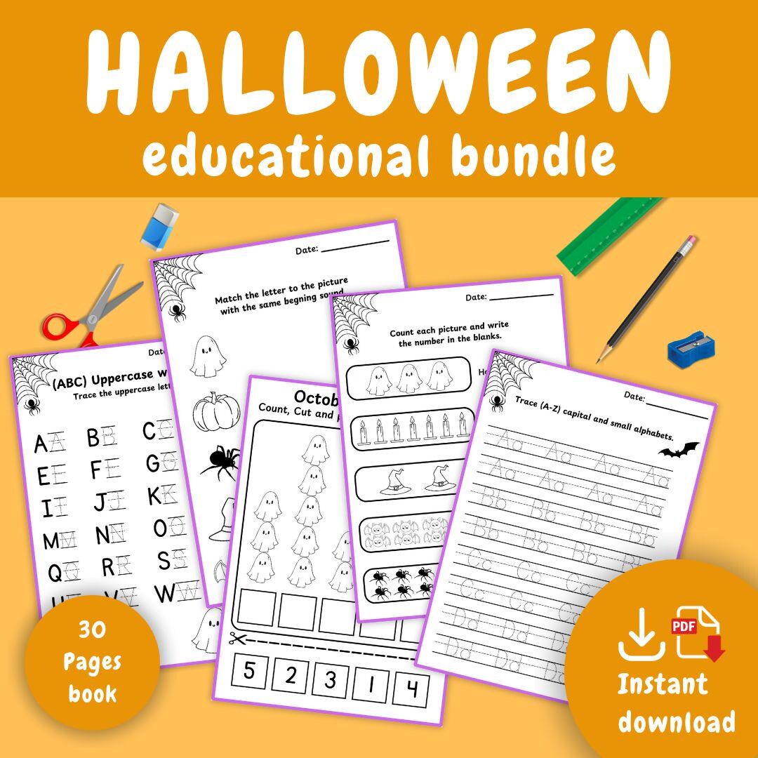 Halloween Worksheets for Kids Halloween Bundle Halloween Educational ...