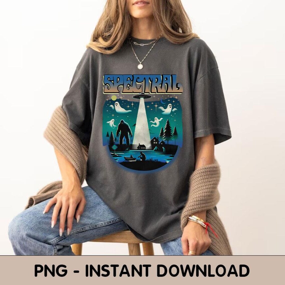 Spectral Art Digital Sublimation PNG, Halloween Horror Png, Spectral ...