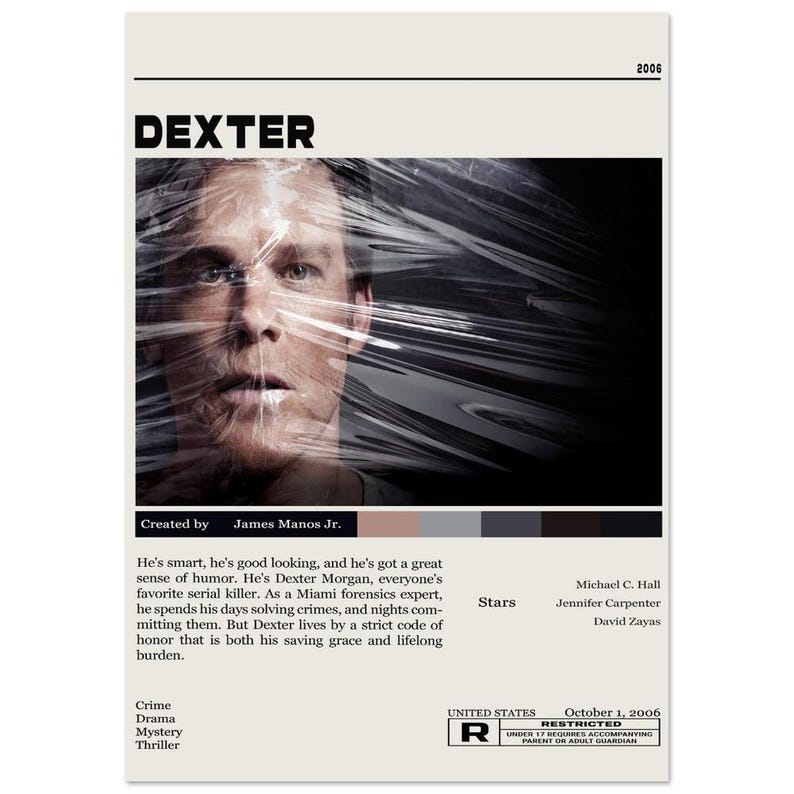 Dexter, James Manos Jr., Tv Series Poster, Black White Wall Art ...