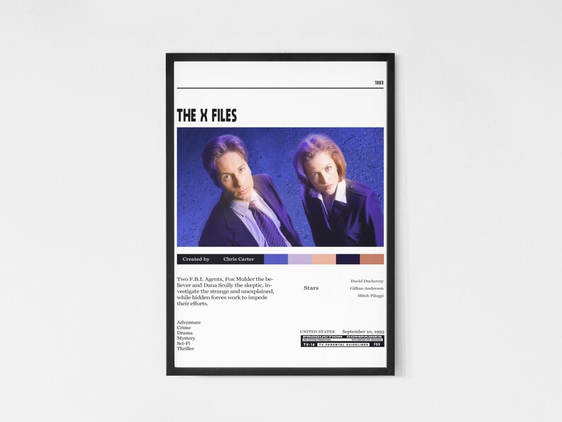 The X-files Poster, Minimalist Tv Series, Vintage Retro Art Print, Wall ...