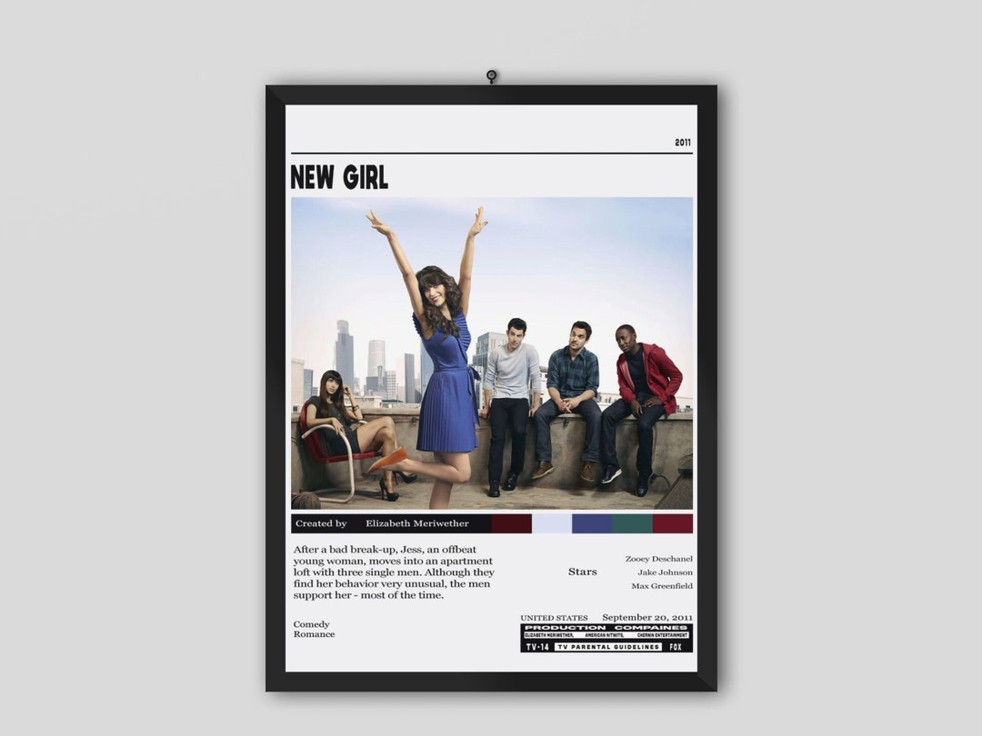 New Girl Poster, Minimalist Tv Series, Vintage Retro Art Print, Wall ...