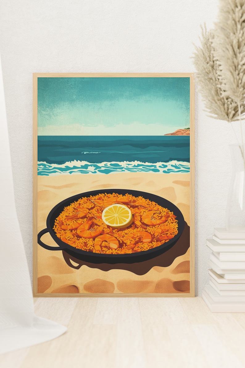 Cute Paella Print Aesthetic Kitchen Decor Funny Food Poster Modern ...