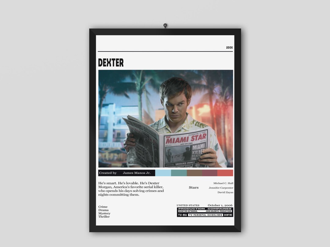 Dexter Poster, James Manos Jr., Minimalist Tv Series, Vintage Retro Art ...