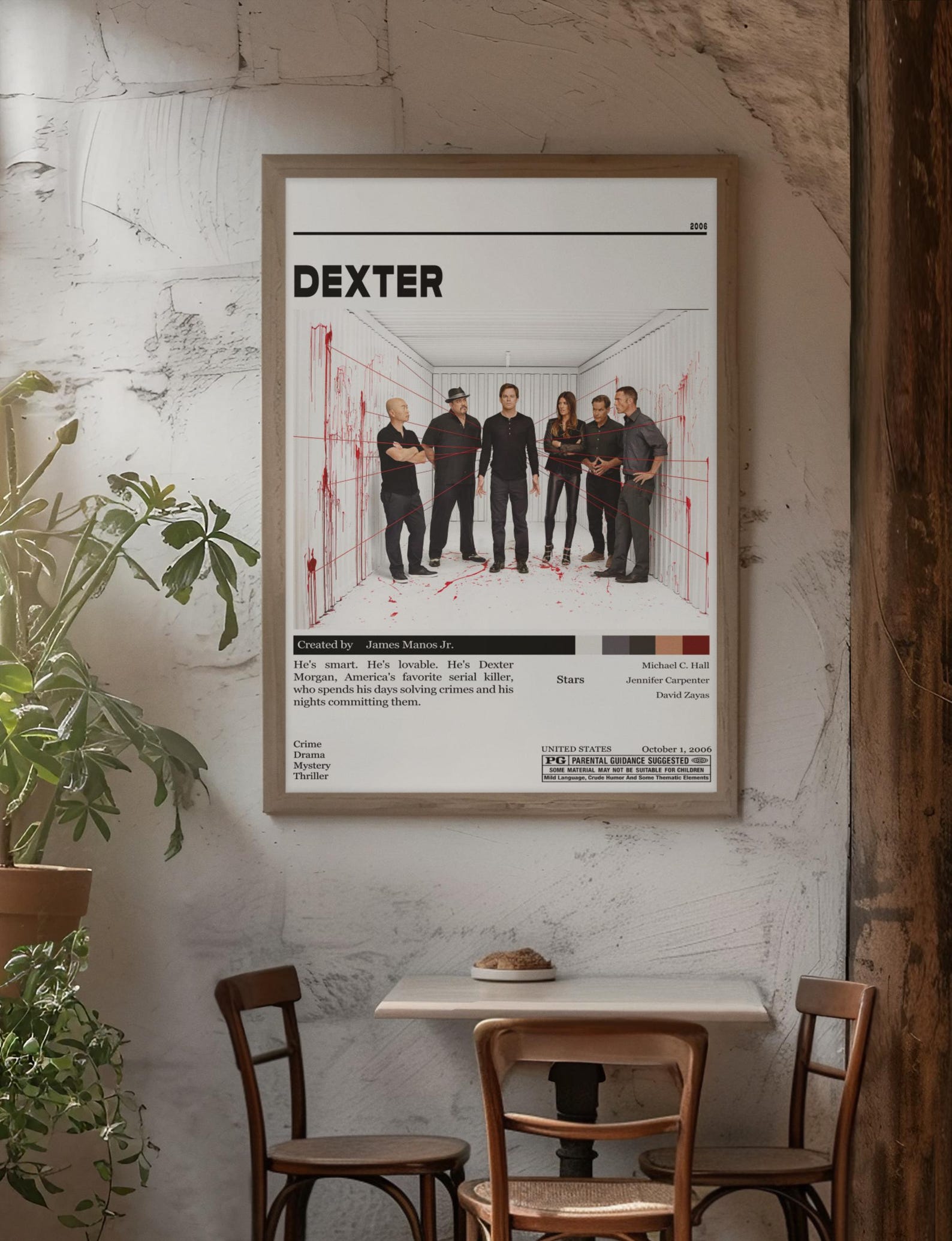 Dexter Poster, Minimalist Tv Series, Vintage Retro Art Print, Wall Art ...