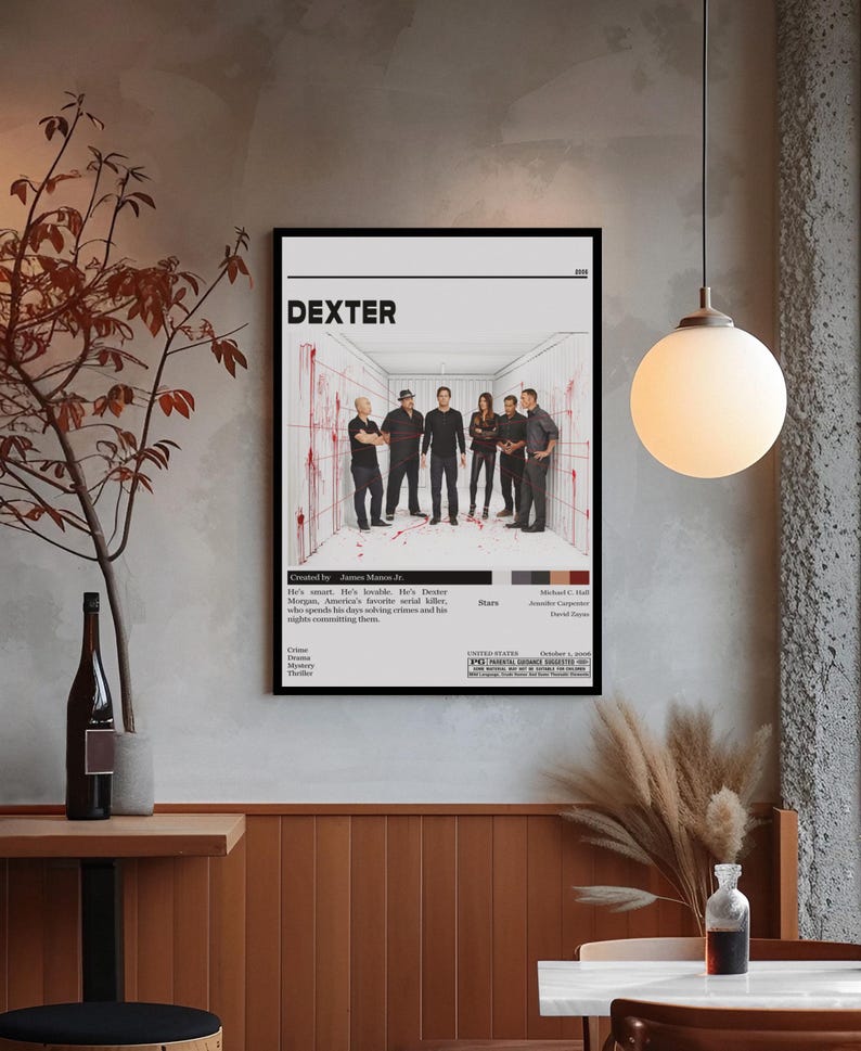 Dexter Poster, Minimalist Tv Series, Vintage Retro Art Print, Wall Art ...