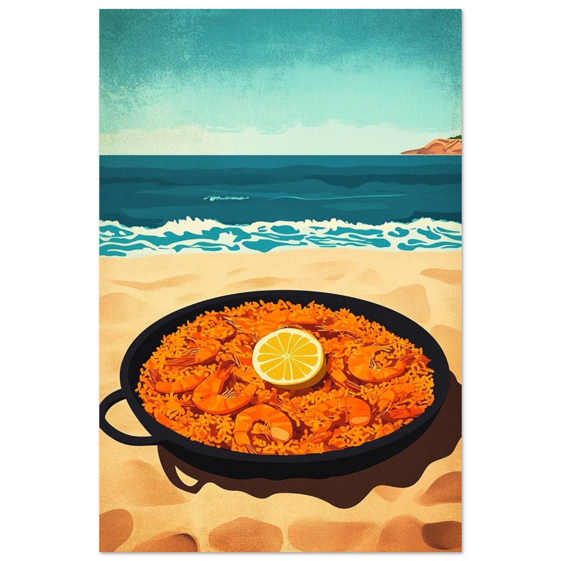 Cute Paella Print Aesthetic Kitchen Decor Funny Food Poster Modern ...
