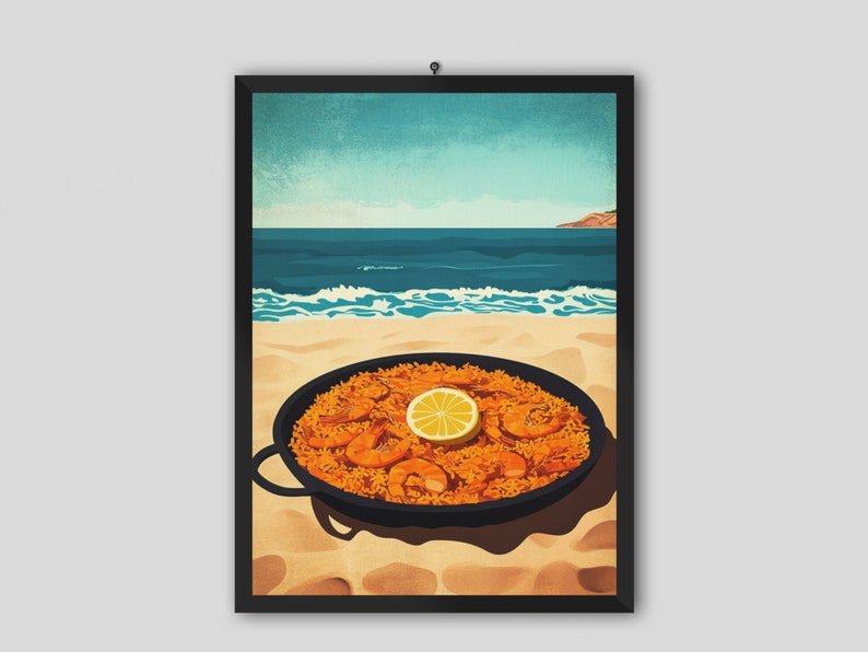 Cute Paella Print Aesthetic Kitchen Decor Funny Food Poster Modern ...