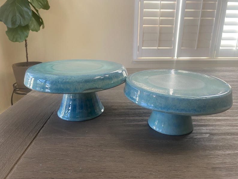 Handmade Ceramic Cake Stands Set of 2 - Etsy