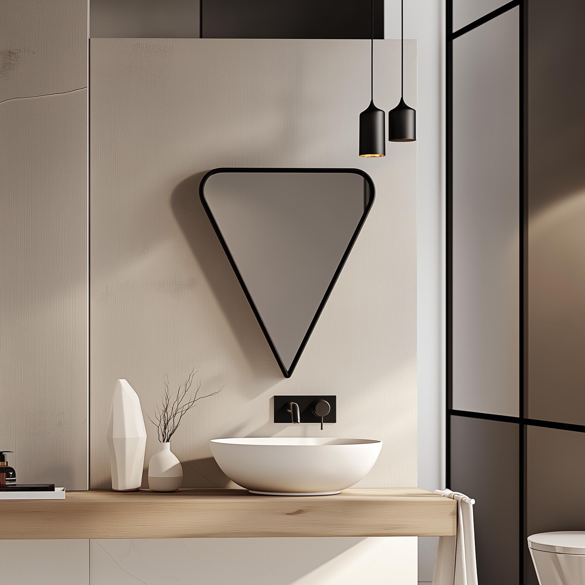 Minimalist Triangle Wall Mirror - Modern Geometric Design, Stylish Home ...