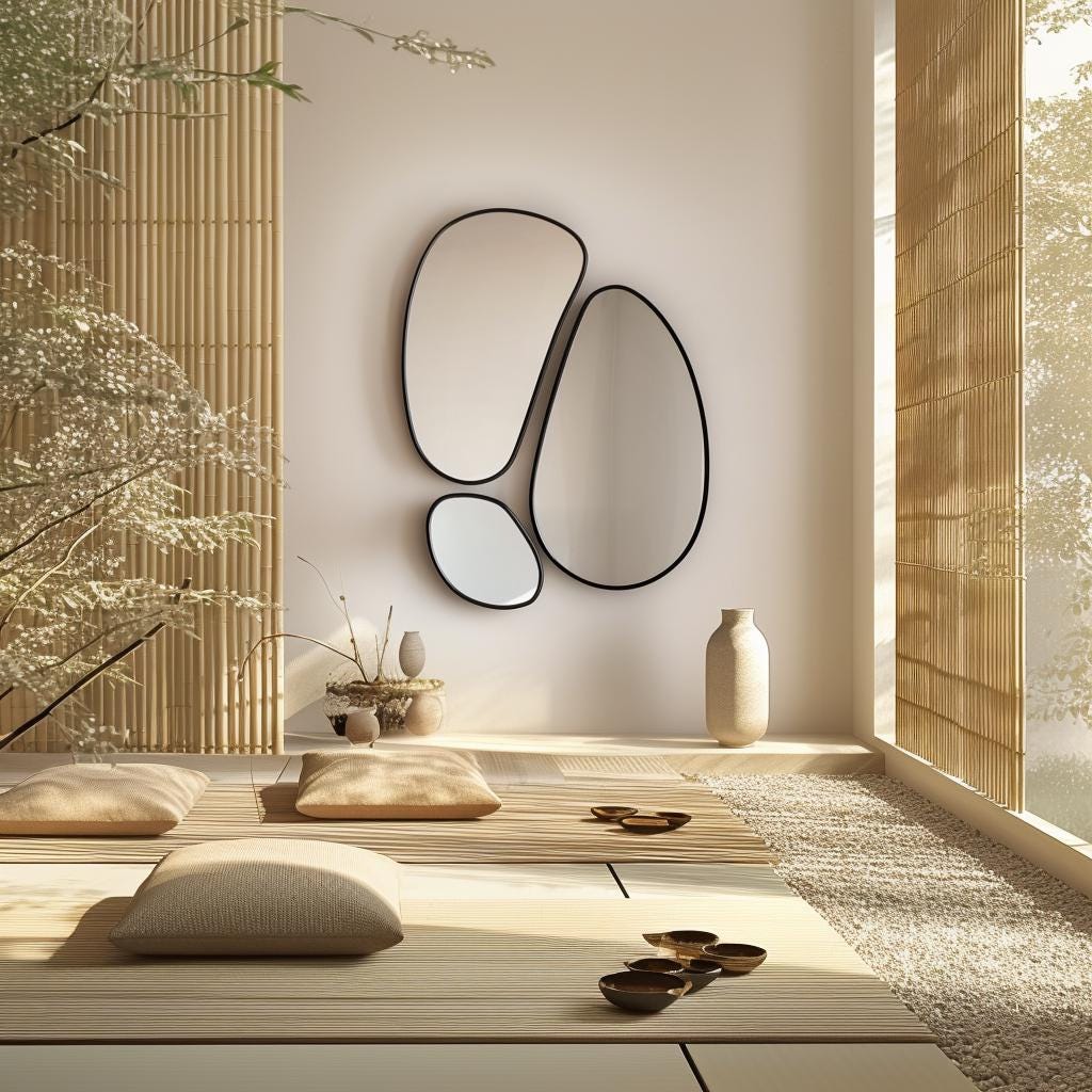 Zen Mirror Set, Modern Organic Gold Wall Decor - Etsy