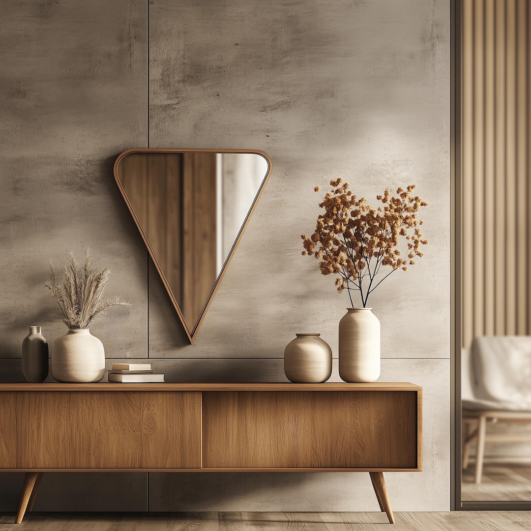 Minimalist Triangle Wall Mirror: Modern Geometric Home Decor - Etsy