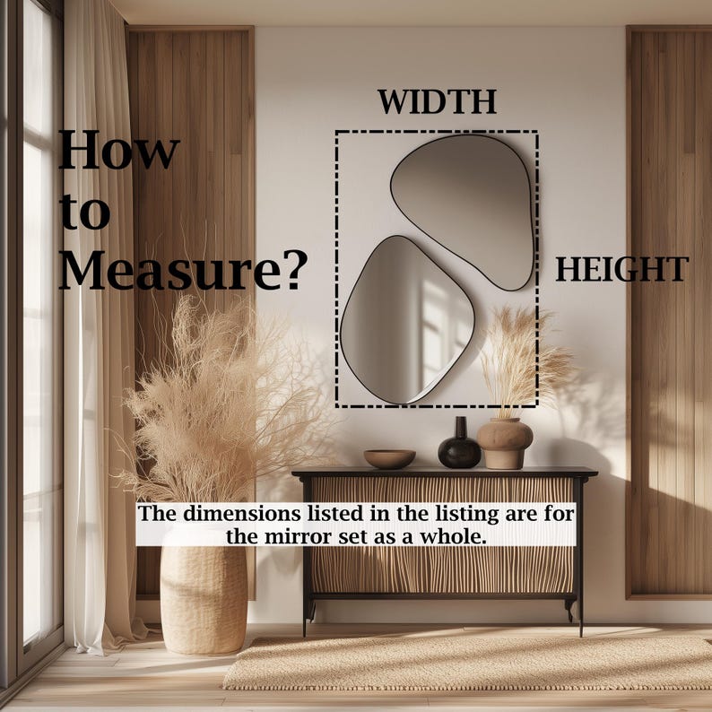 Zen Mirror Set: Modern Organic Wall Decor, Gothic Accent - Etsy