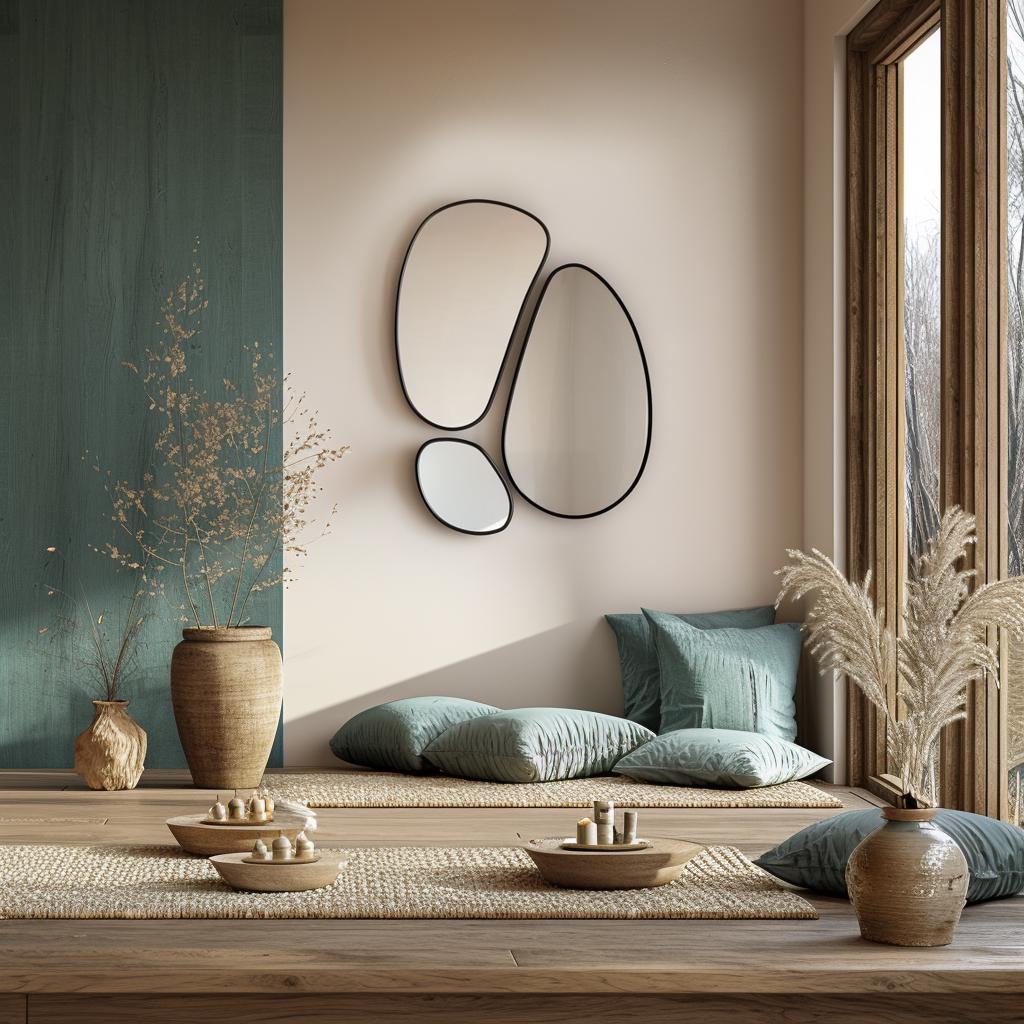 Zen Mirror Set, Modern Organic Gold Wall Decor - Etsy