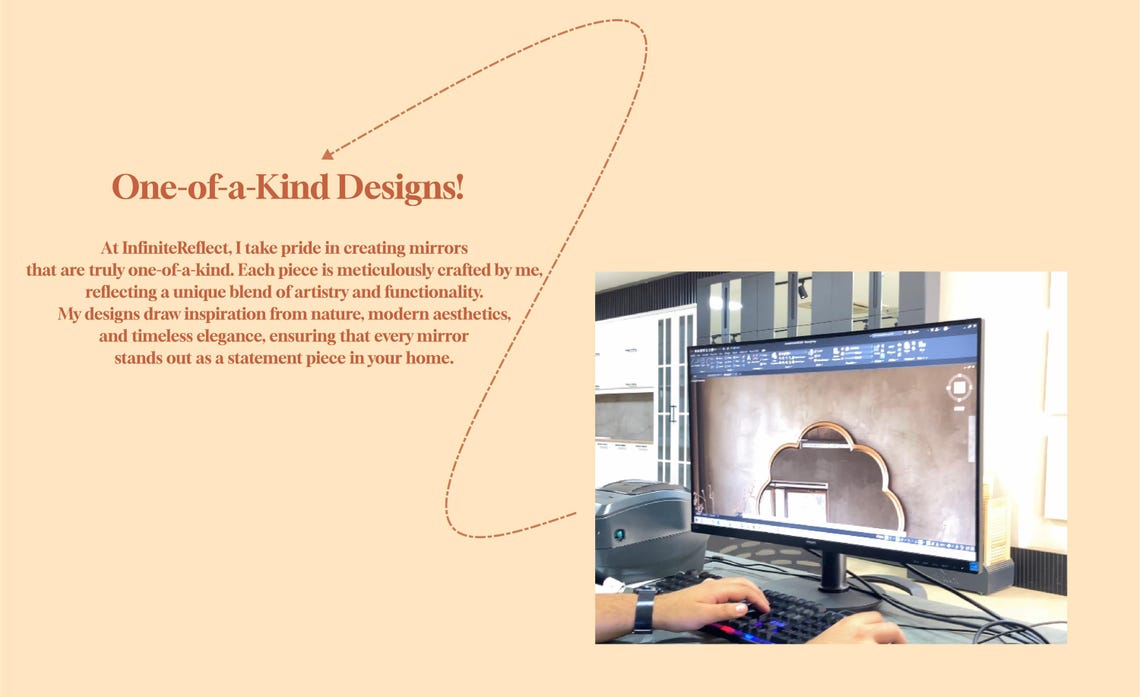 Asymmetrical Mirror, Console Mirror, Pond Mirror, Vanity Mirror, Brass ...