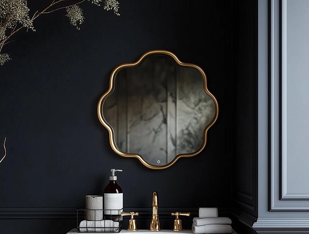 Flower Daisy Shaped Bathroom Mirror, Irregular Wall Decor,vanity Mirror ...