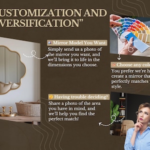 Notched Corner Rectangle Scalloped Wood Framed Wall Mirror, Irregular ...