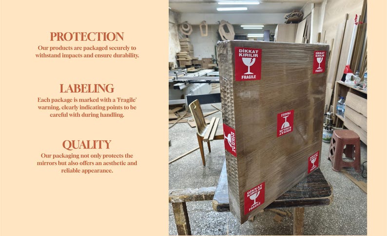 Boho Wall Mirror, Rustic Wooden Frame, Asymmetrical Mirror, Entryway ...