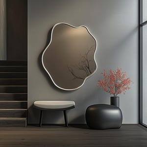 Asymmetric Modern Wall Mirror - Unique Decorative Accent Mirror for ...