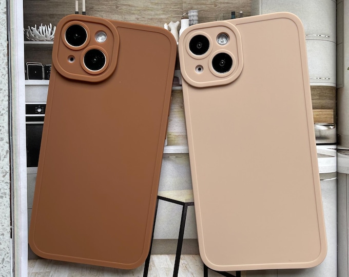 Minimalist Matte iPhone Case: Beige Coffee Brown Camel, Slim Protective ...