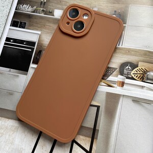 Minimalist Matte iPhone Case: Beige Coffee Brown Camel, Slim Protective ...