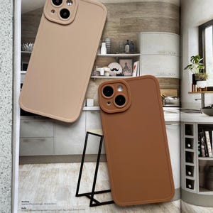 Minimalist Matte iPhone Case: Beige Coffee Brown Camel, Slim Protective ...