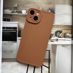 Minimalist Matte iPhone Case: Beige Coffee Brown Camel, Slim Protective ...