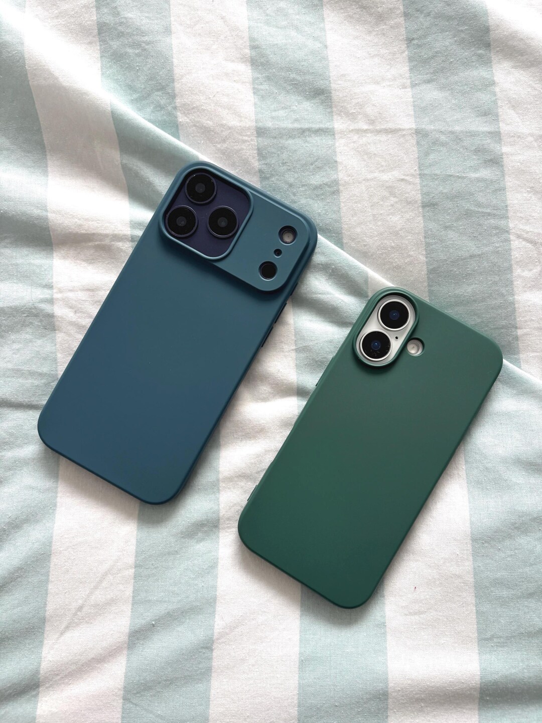 Minimalist Matte iPhone Case: Teal & Navy Blue - Etsy