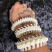 Snake Bone Spiky Spike Vertebrae Real Spine Bead White Bracelet Bangle ...