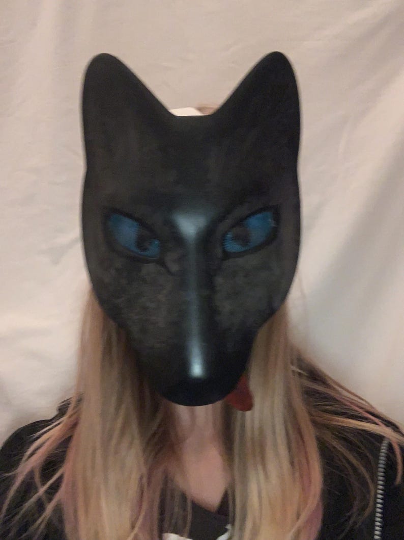 Black Waterproof Wolf Mask - Etsy