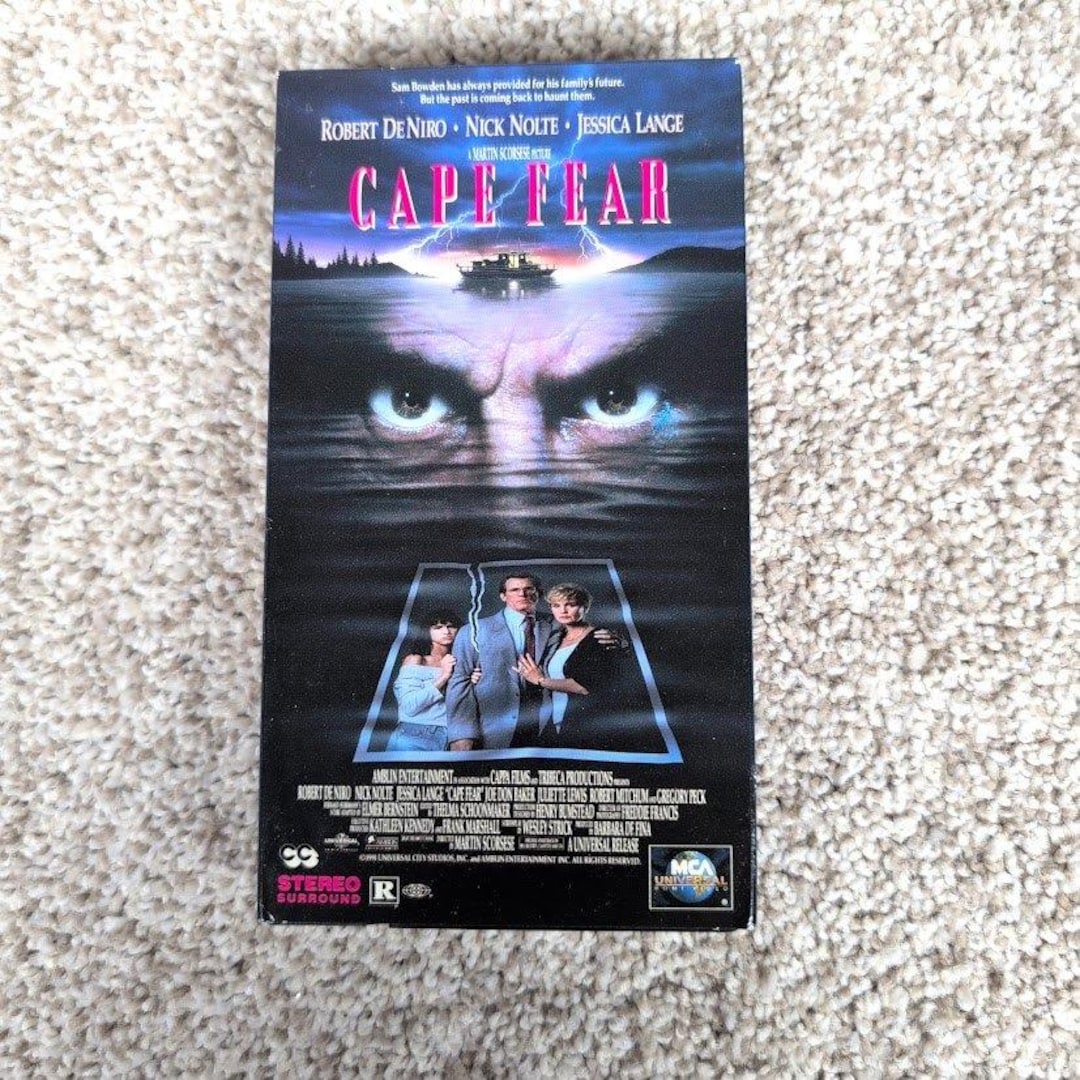 Cape Fear VHS Movie Robert De Niro Nick Nolte Jessica Lange Thriller ...
