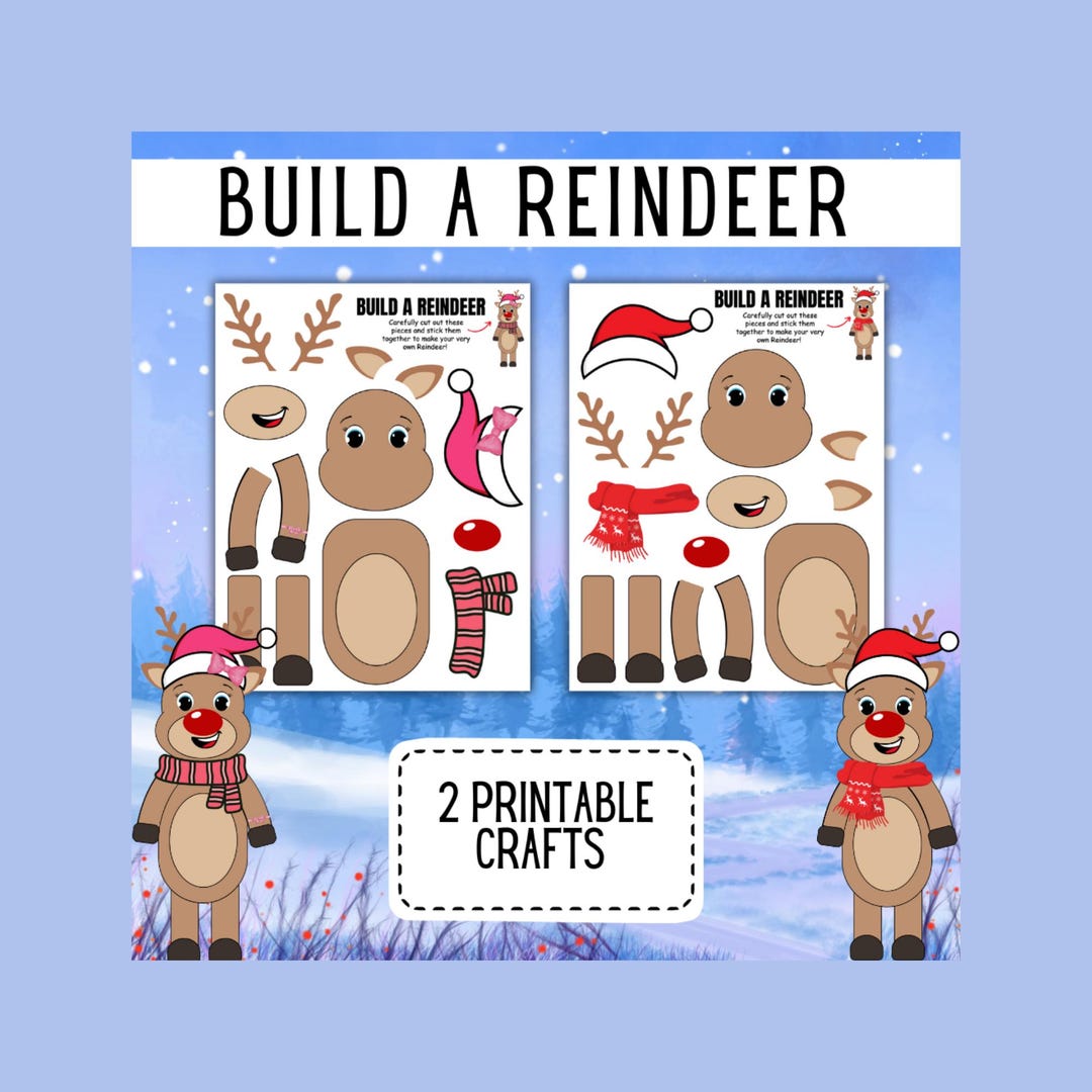 Build a Reindeer Craft for Kids - Etsy