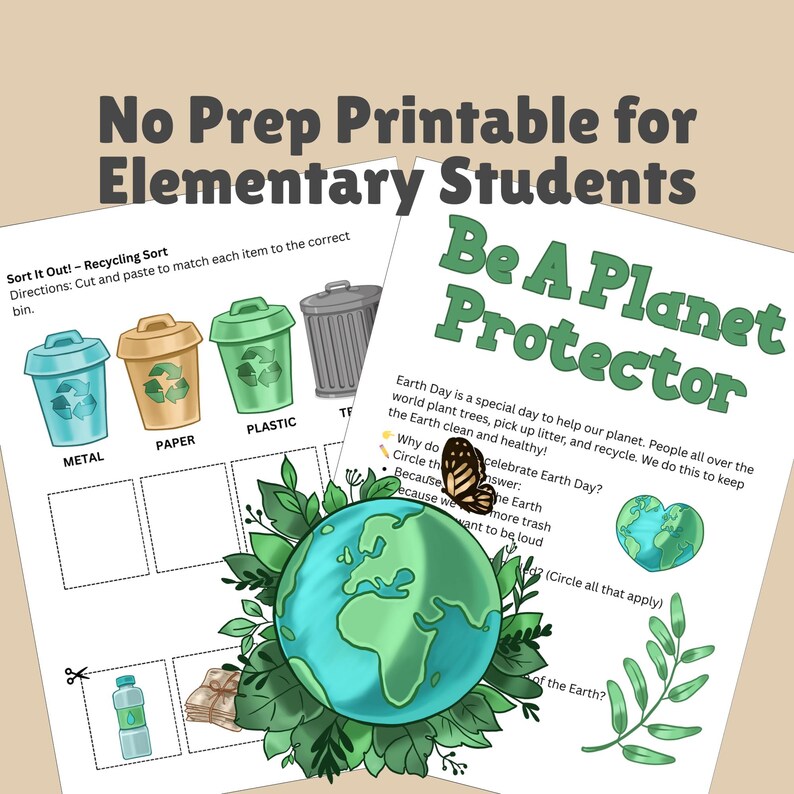 Earth Day Science Worksheets for 1st–3rd Grade | Recycling ...