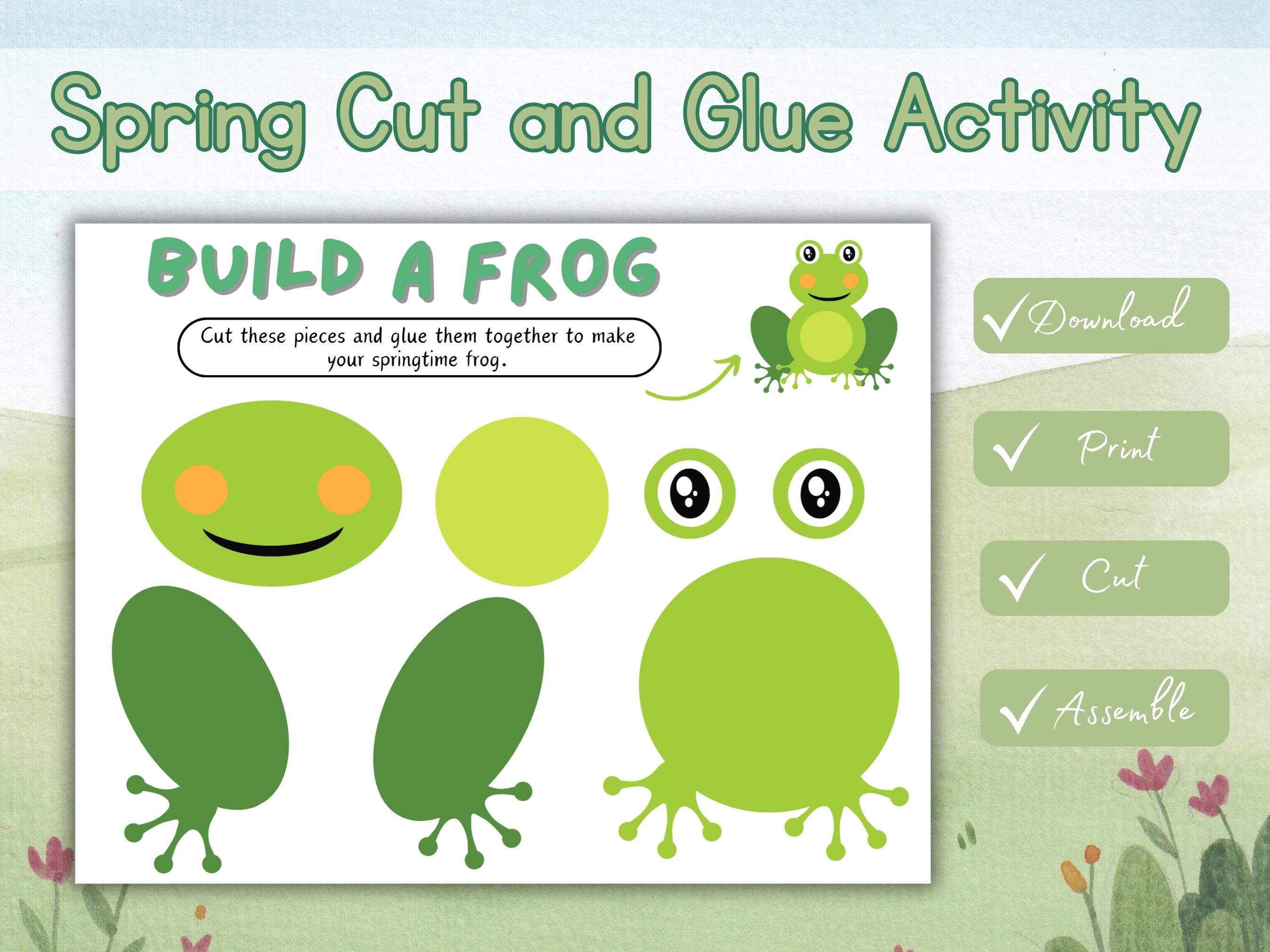 Build a Frog Springtime Craft Printable - Etsy