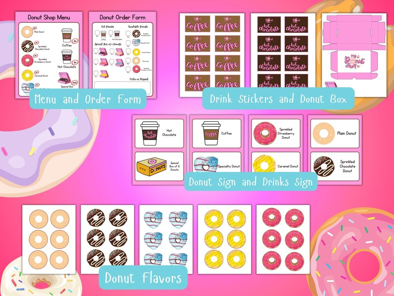 Kids Donut Shop Dramatic Play Printable Activity - Etsy