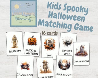 Spooky Halloween Matching Game for Kids Printable Memory Activity Party ...