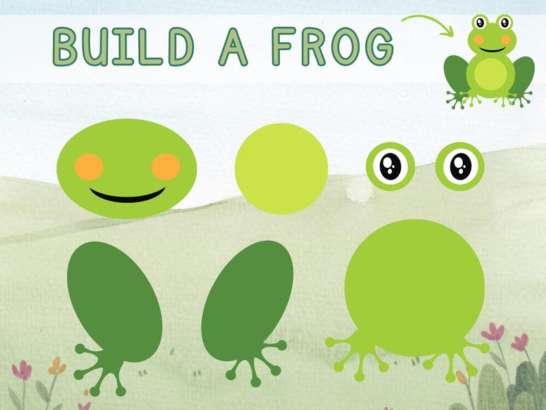 Build a Frog Springtime Craft Printable - Etsy