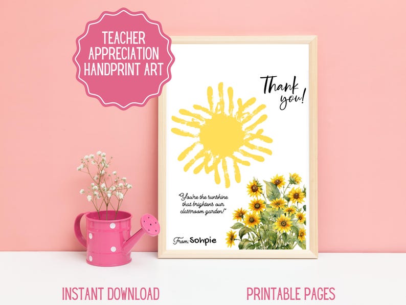 Printable Teacher Appreciation Handprint Art - Etsy