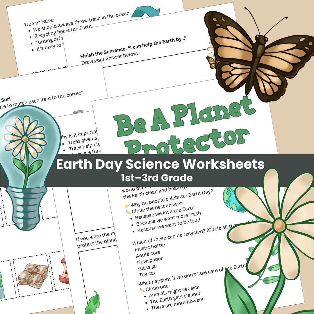 Earth Day Science Worksheets for 1st–3rd Grade | Recycling ...