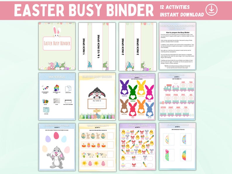 Easter Busy Binder for Kids - 31 Printable Pages - Etsy