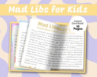 60 Pages of Fun Kids' Digital Printable Mad Libs,creative Writing ...
