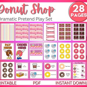 Kids Donut Shop Dramatic Play Printable Activity - Etsy