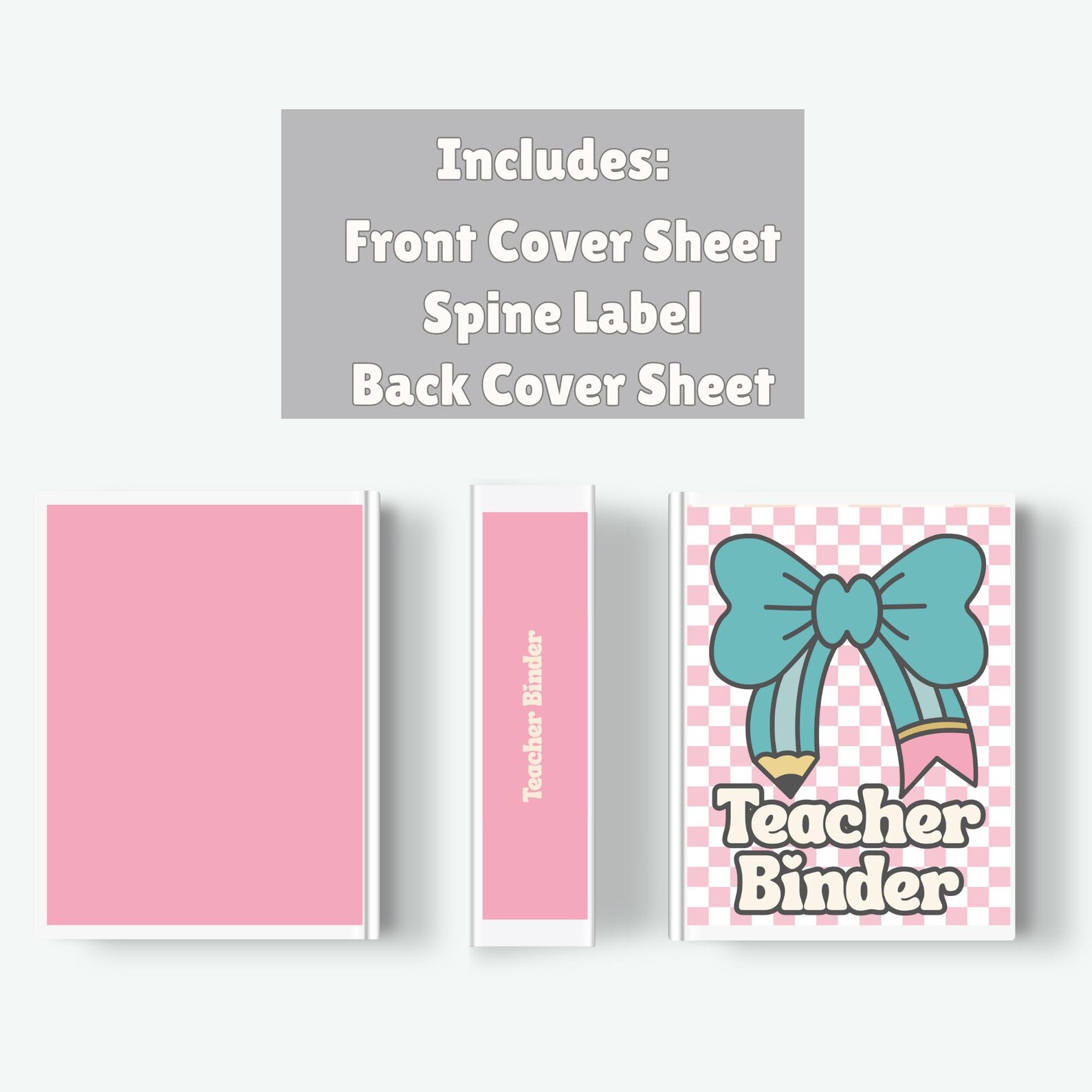 Pencil Bows Editable Binder Cover Sheet Bundle | Edit in Canva ...