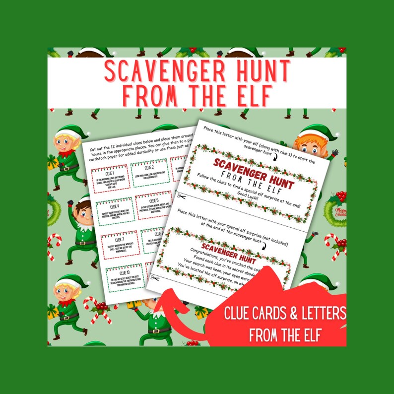 Scavenger Hunt From the Elf Printables - Etsy