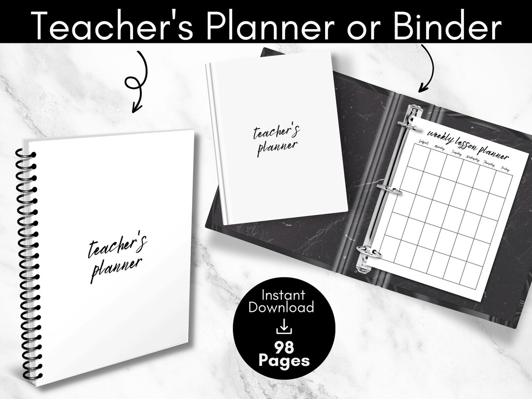 Minimalist Teachers Printable Planner Essential Classroom Organization ...