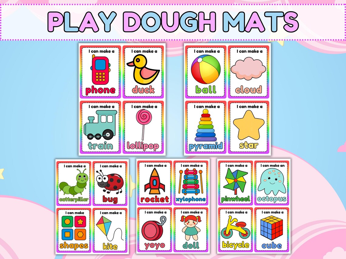 36 Engaging Play Dough Mats for Early Learners | Printables - Etsy